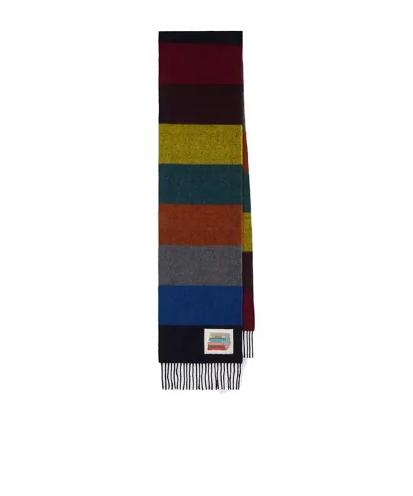 Paul Smith Multicolour Block Stripe Wool Scarf - Color