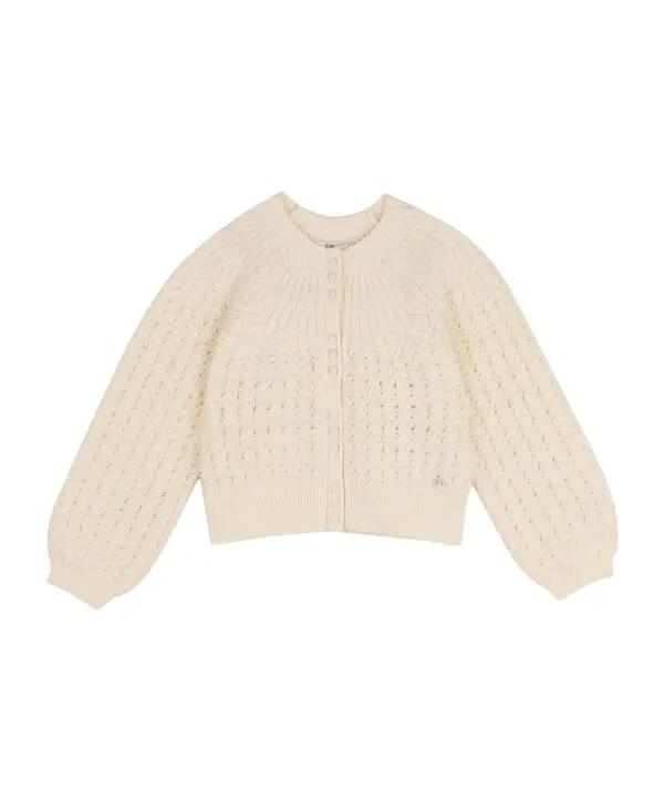 Chloé Pointelle-knit Ribbed-trim Cardigan