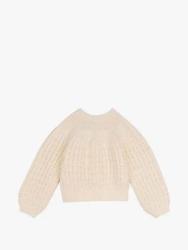 Chloé Pointelle-knit Ribbed-trim Cardigan
