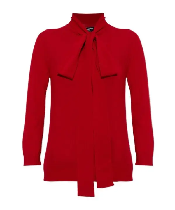 Dolce & Gabbana Long-sleeved Bow Neck Knitwear