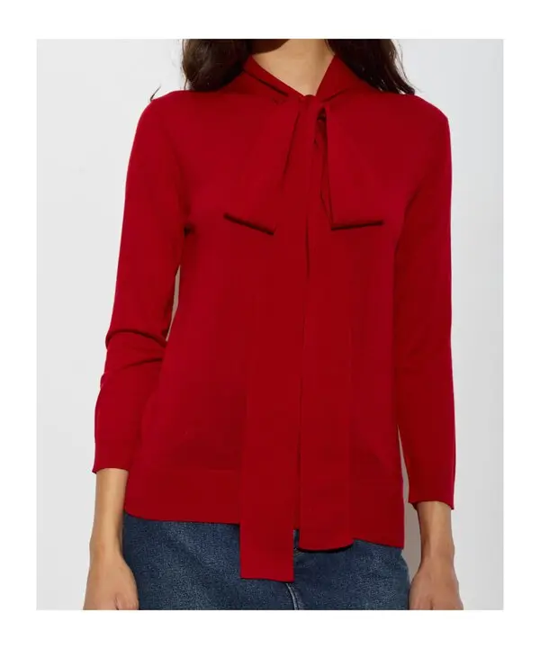 Dolce & Gabbana Long-sleeved Bow Neck Knitwear