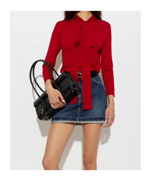 Dolce & Gabbana Long-sleeved Bow Neck Knitwear
