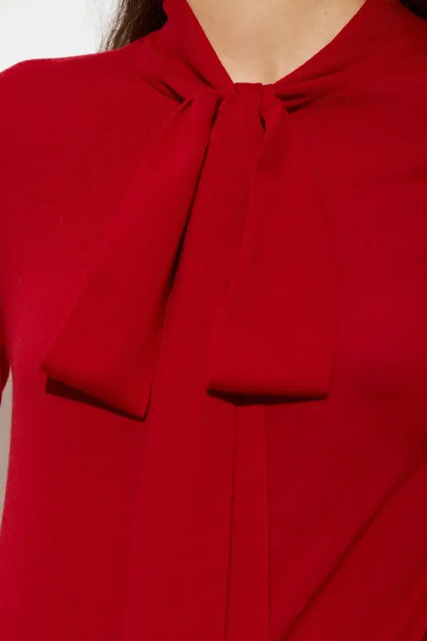 Dolce & Gabbana Long-sleeved Bow Neck Knitwear