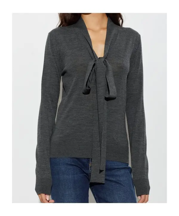 Dolce & Gabbana Dolce Gabbana V-neck Bow Detailed Knitted Top