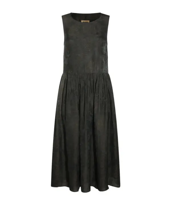 UMA WANG Sleeveless Jacquard Pleated Midi Dress