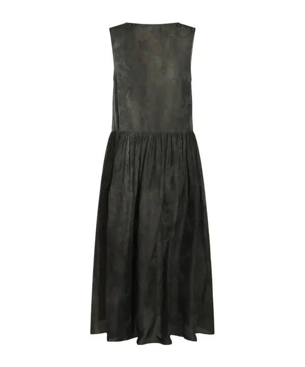 UMA WANG Sleeveless Jacquard Pleated Midi Dress