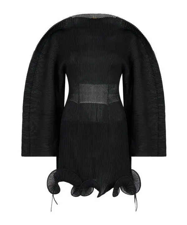 Cult Gaia Wide Sleeved Pleated Dress - Black