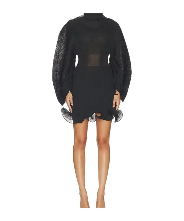 Cult Gaia Wide Sleevd Pleated Dress