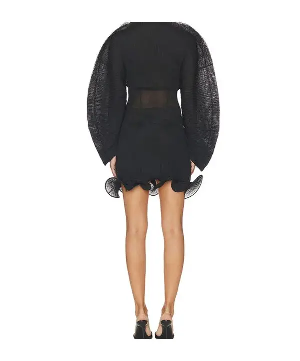 Cult Gaia Wide Sleevd Pleated Dress