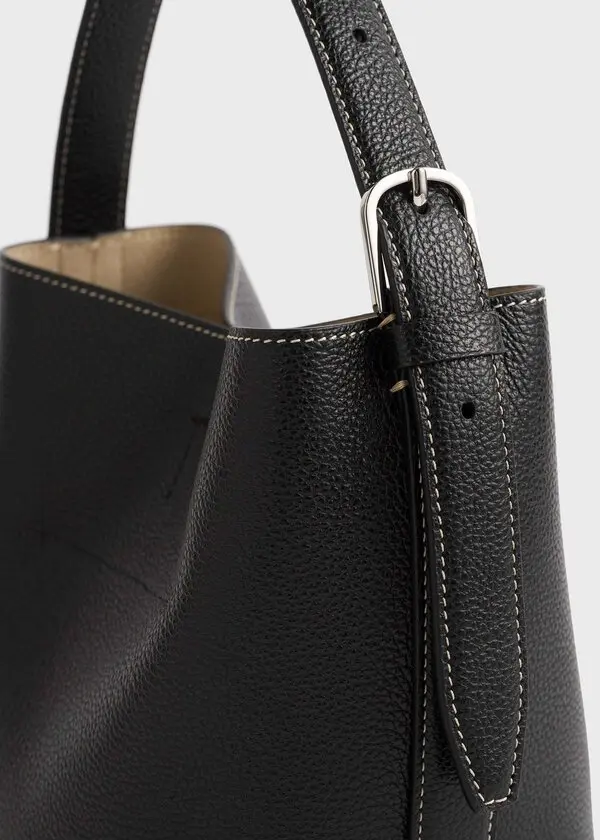 TOTEME Grained-leather Belted Tote