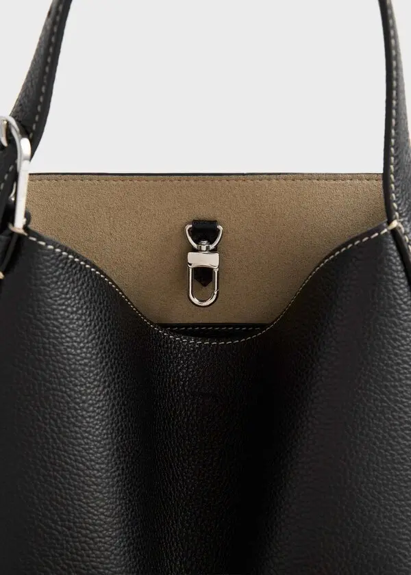 TOTEME Grained-leather Belted Tote