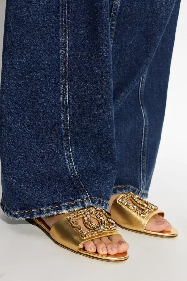 Dolce & Gabbana Round-toe Flat Slippers