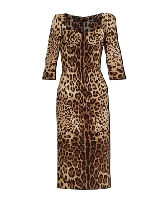 Dolce & Gabbana Leo-print Charmeuse Dress