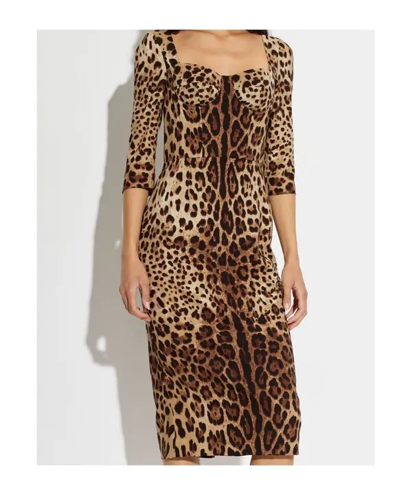 Dolce & Gabbana Leo-print Charmeuse Dress