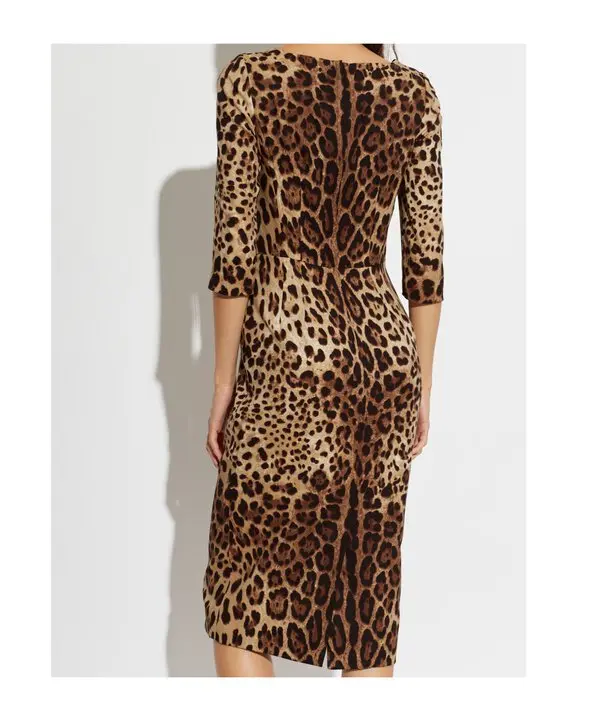 Dolce & Gabbana Leo-print Charmeuse Dress