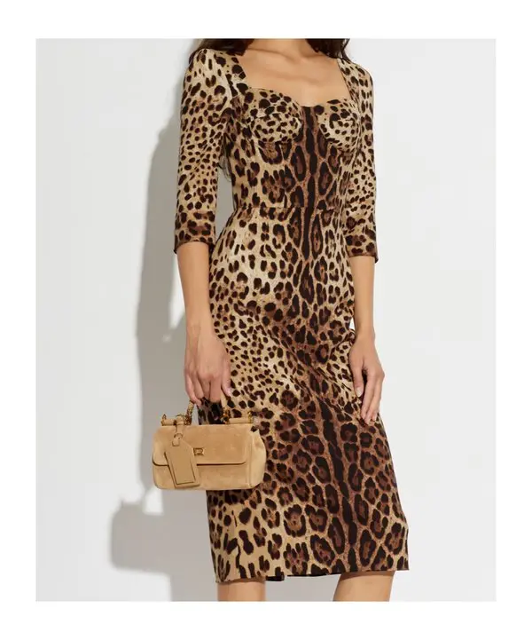 Dolce & Gabbana Leo-print Charmeuse Dress