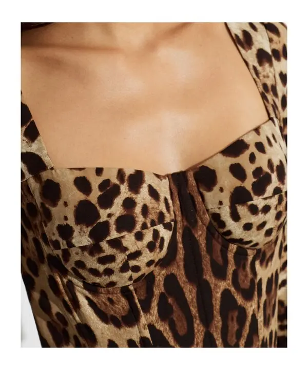 Dolce & Gabbana Leo-print Charmeuse Dress