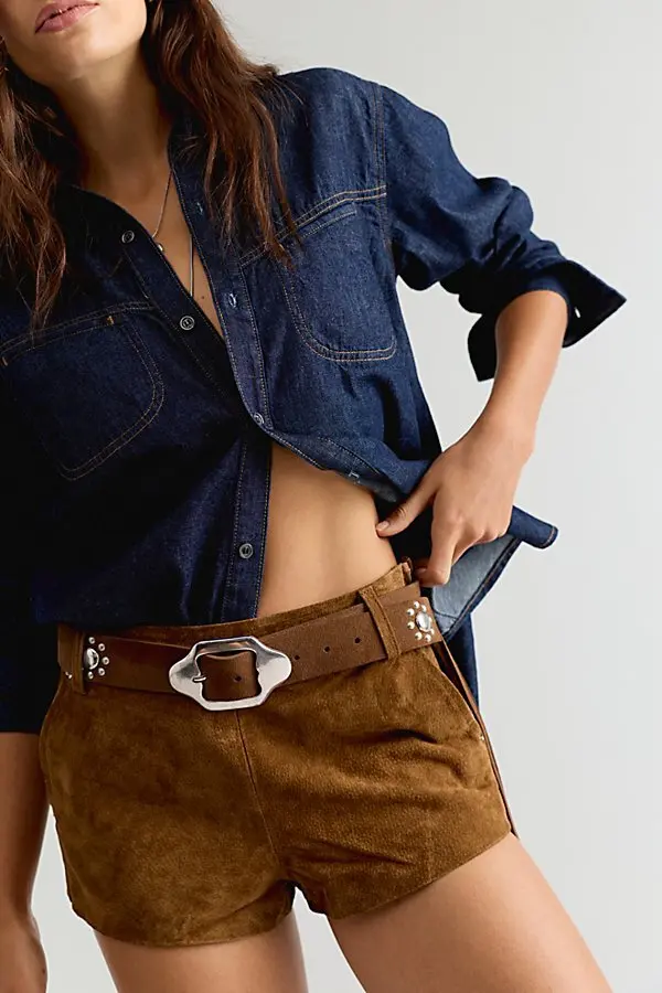 Blanknyc Candle Glow Suede Micro Shorts