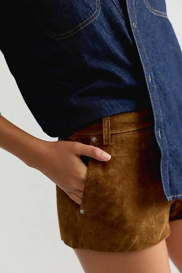 Blanknyc Candle Glow Suede Micro Shorts