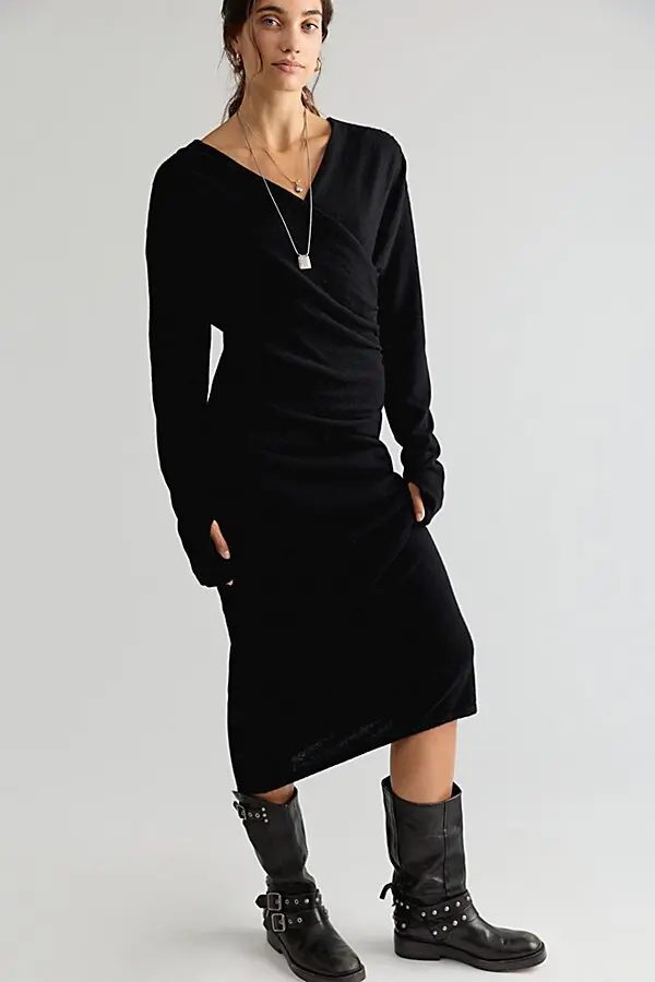 NICHOLAS K Cashmere Crossover Sweater Dress