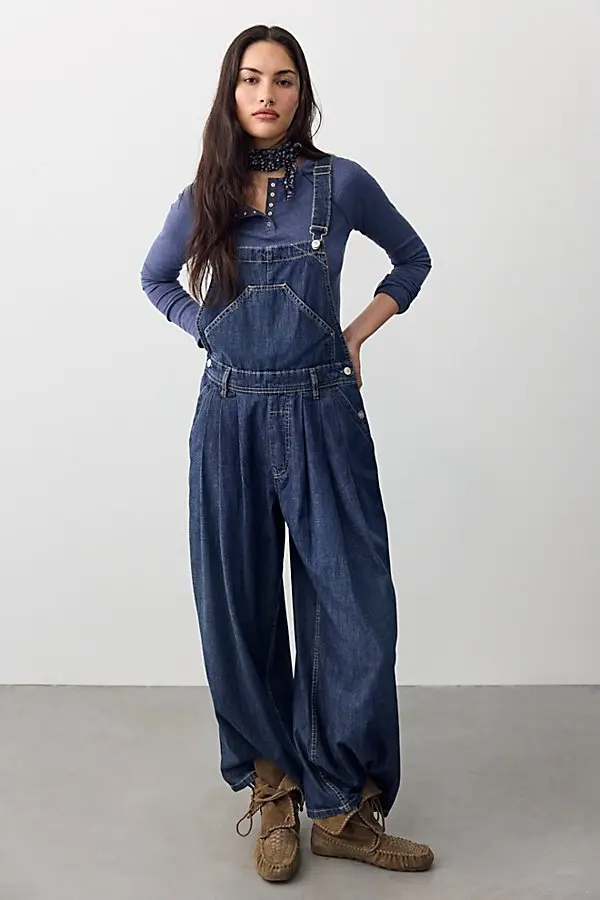 Free People We The Free Everly Overalls - Navy