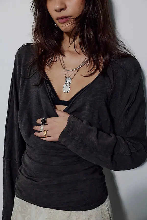 Free People Europa Off-the-shoulder Top - Black
