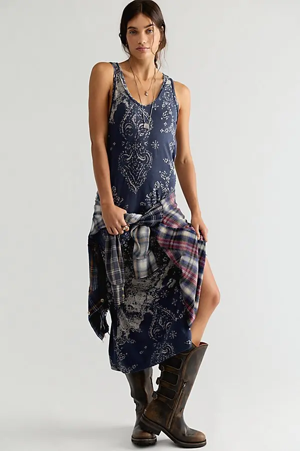Free People Cleo Bandana Maxi Top
