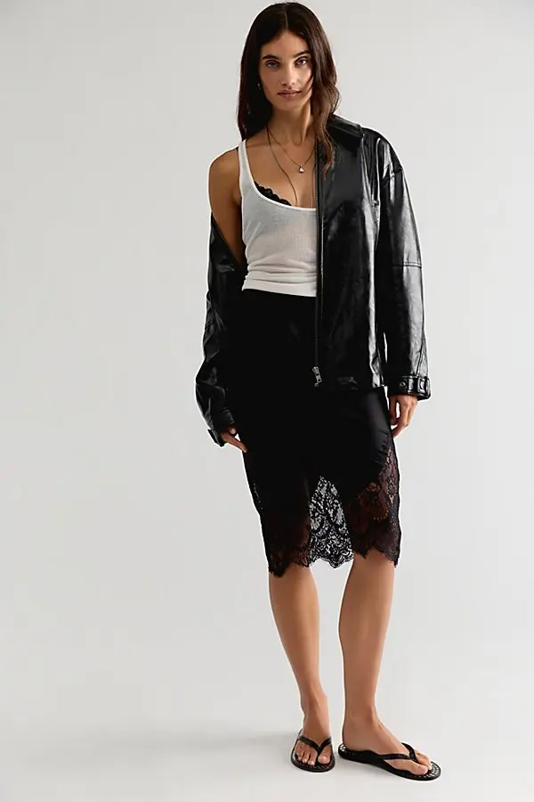 Norma Kamali Bias Lace Half Slip