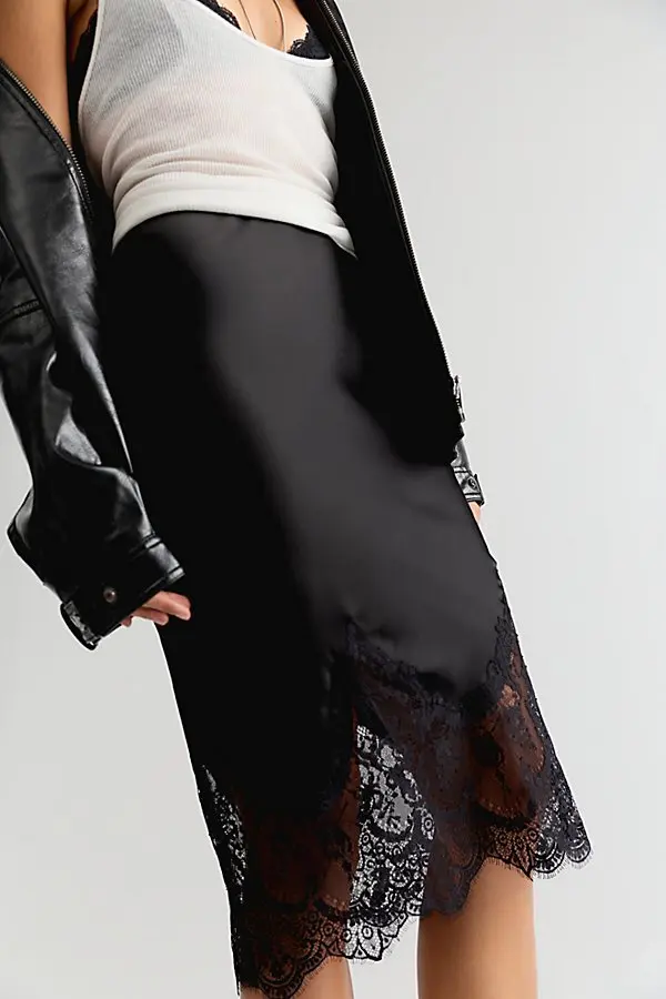 Norma Kamali Bias Lace Half Slip