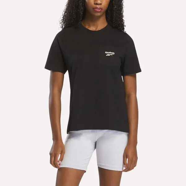 REEBOK Logo Pocket T-shirt - Black