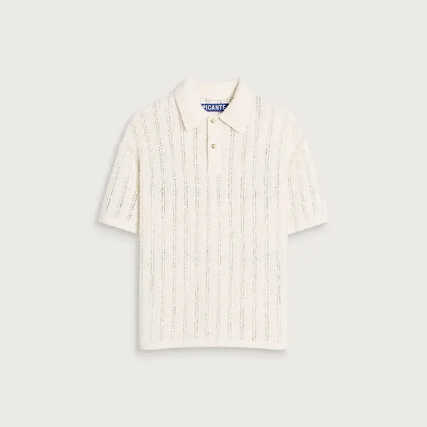 PICANTE Pointelle Knit Polo Shirt