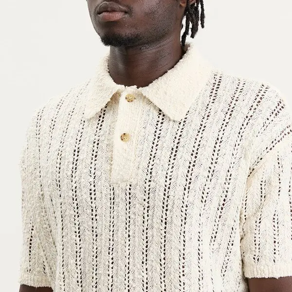 PICANTE Pointelle Knit Polo Shirt
