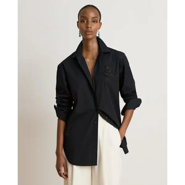 Ralph Lauren Relaxed Fit Rhinestone-bullion Shirt