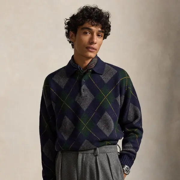 Ralph Lauren Relaxed Fit Argyle Wool-mohair Sweater