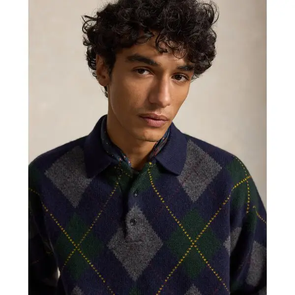 Ralph Lauren Relaxed Fit Argyle Wool-mohair Sweater
