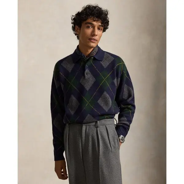 Ralph Lauren Relaxed Fit Argyle Wool-mohair Sweater