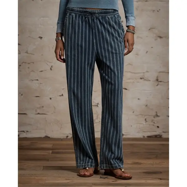 Ralph Lauren Indigo Striped Cotton-linen Jersey Pant