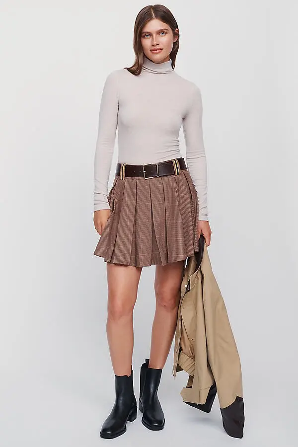 Maeve Pleated A-le Mi Skirt