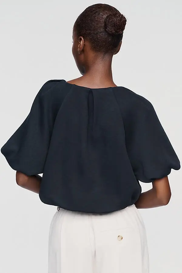 Maeve 100% Cotton V-neck Bubble Sweatshirt