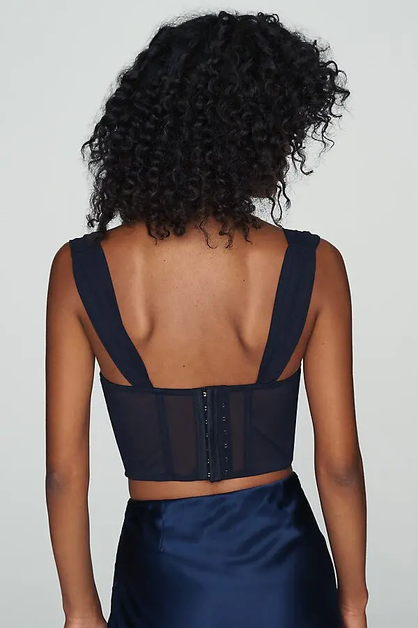 LYREBIRD Mesh Underwire Corset - Black