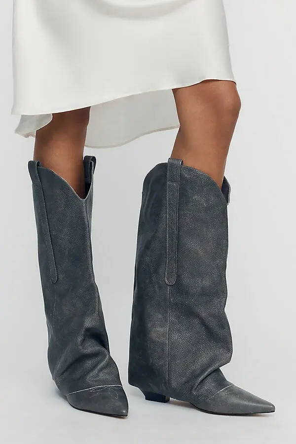 Anthropologie Slouchy Western Boots