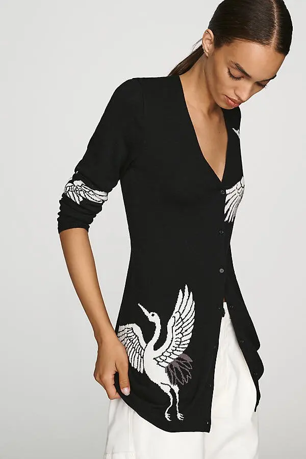 Maeve Deep-v Fitted Cardigan