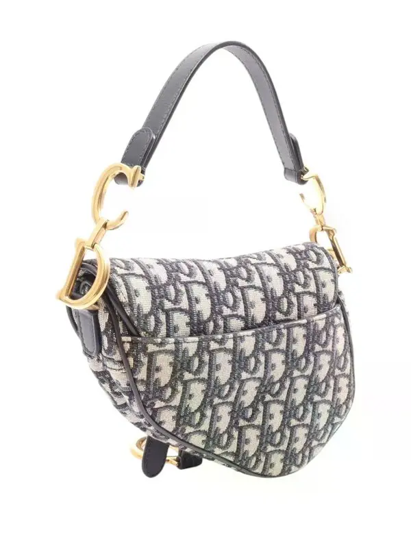 Dior 2000-2026 Mini Oblique Canvas Saddle Bag Satchel