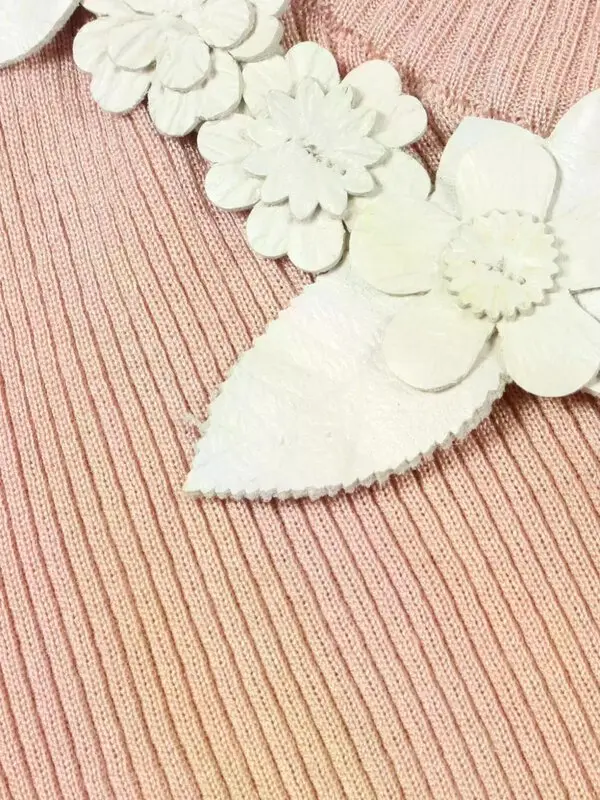 Fendi 2010s Flower Motif Rib-knit Top