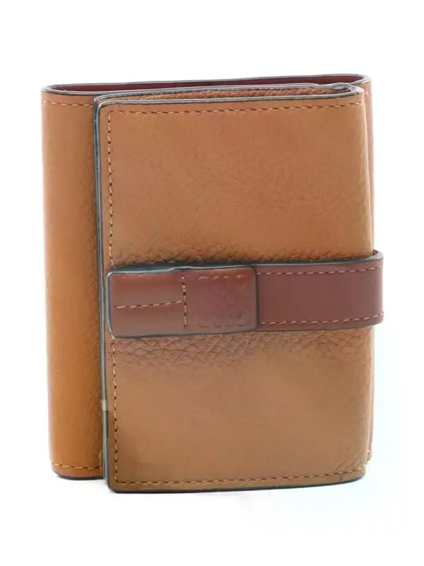 Loewe 2010s Trifold Leather Wallet - Brown