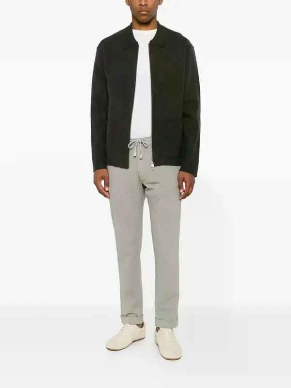 Eleventy Drawstring-waist Cuffed-hem Trousers