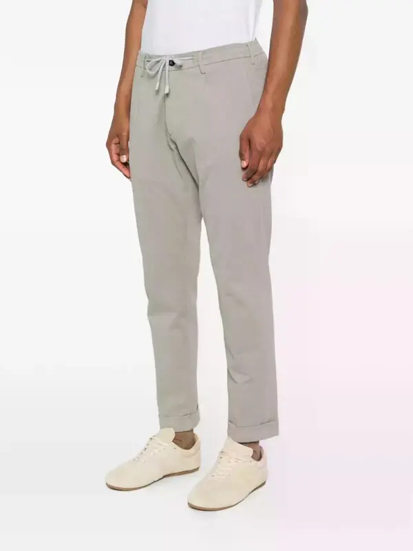 Eleventy Drawstring-waist Cuffed-hem Trousers