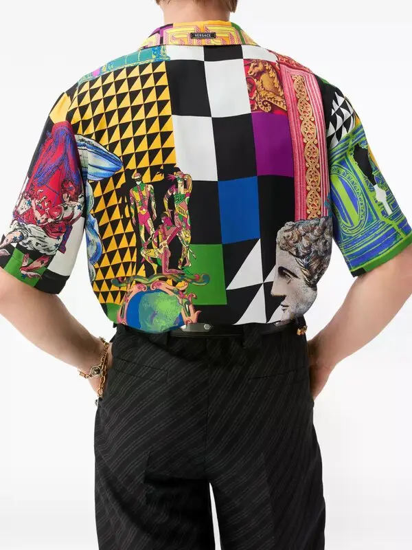 Versace Printed Silk-twill Regular Shirt