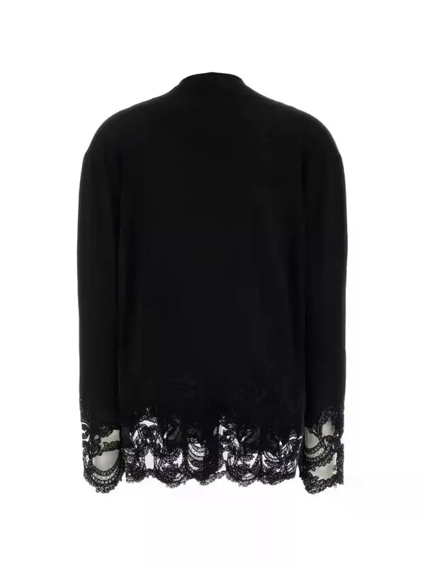 Ermanno Scervino Lace-trim Wool Cardigan