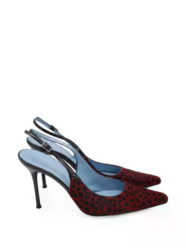 Dolce & Gabbana Leopard-print Slingback Pumps - Red